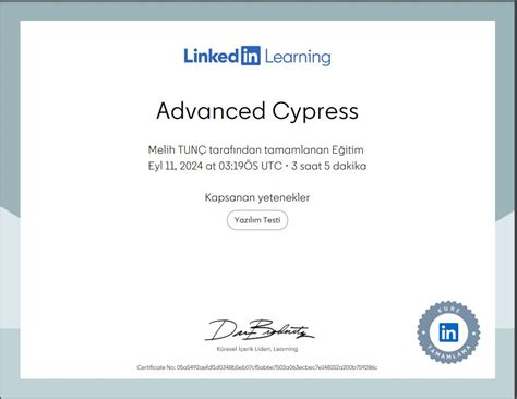 Melih TunÇ On Linkedin I Have Completed The Advanced Cypress Tutorials