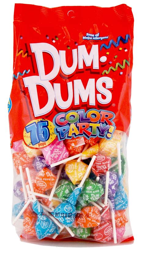 Dum Dums Color Party Lollipops Rainbow Mixed Flavors 128oz
