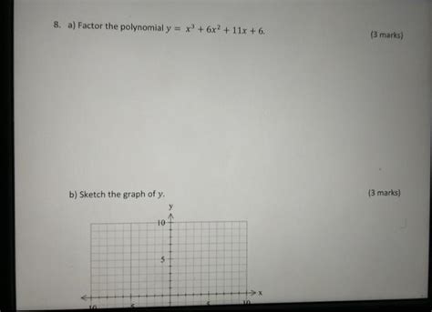 Solved 8 A Factor The Polynomial Y X3 6x2 11x 6