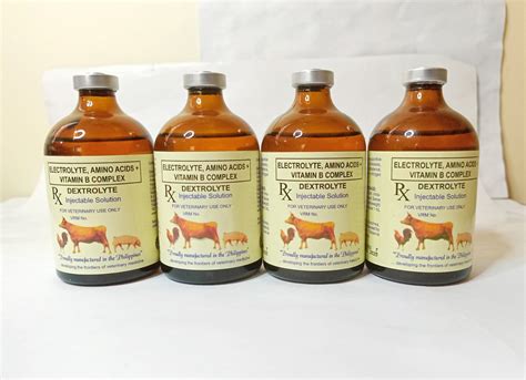 [vetklix Ii] 4 Bottles Dextrolyte Electrolytes Amino Acids Plusvitamin B Complex 100ml Swine