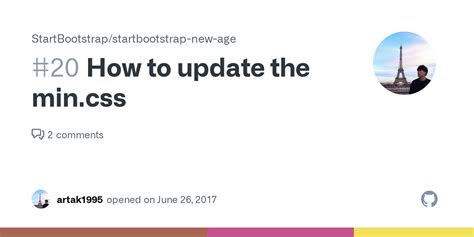 How To Update The Min Css Issue 20 StartBootstrap Startbootstrap