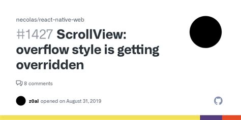 Scrollview Overflow Style Is Getting Overridden · Issue 1427 · Necolasreact Native Web · Github