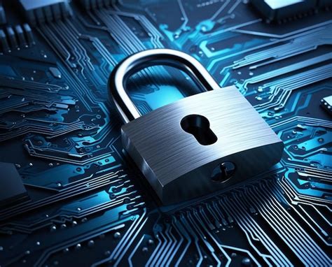 Cyber Security Padlock Technology Background For Data Protection