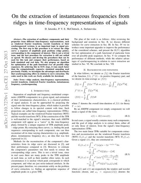 pdf on the extraction of instantaneous frequencies from ridges in