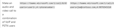 Deeplink Url For Teams Call Is Not Working Url Needs The Comma Removed
