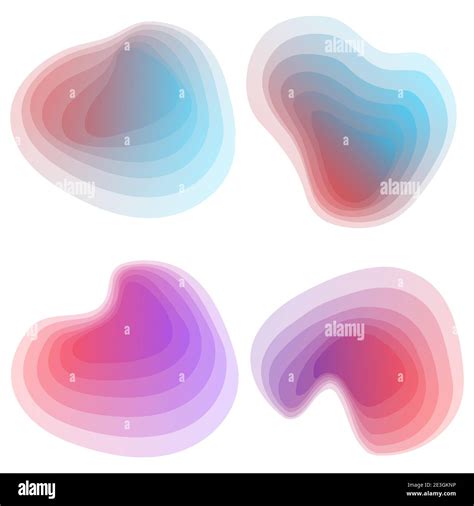 Gradient Topography Collection Abstract Topographical Forms Vector