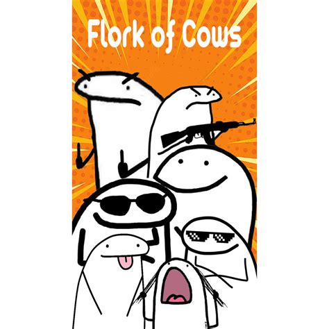 Set Of 116 Super Beautiful Flork Of Cow Meme Stickers Paste Freely