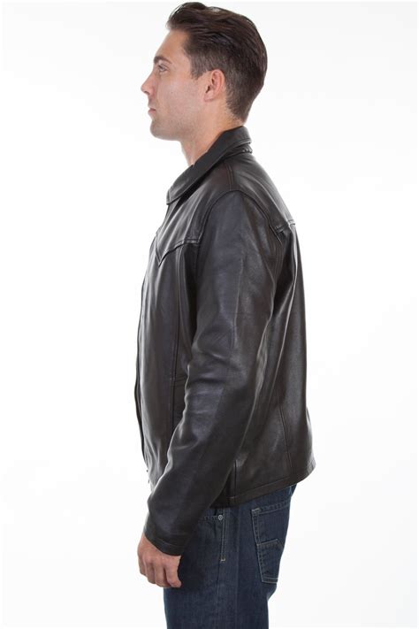 Scully Mens Black Soft Lamb Zip Western Jacket The Western Company