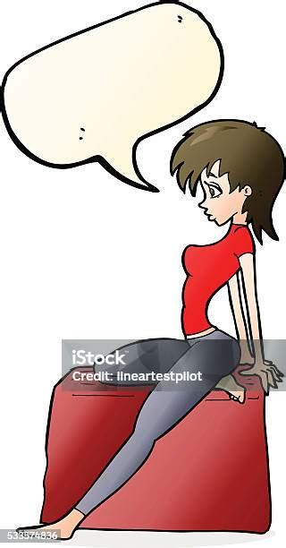 말풍선이 있는 핀 바라요 자세 여자아이 말풍선을 가냘픈에 대한 스톡 벡터 아트 및 기타 이미지 가냘픈 귀여운 그리기