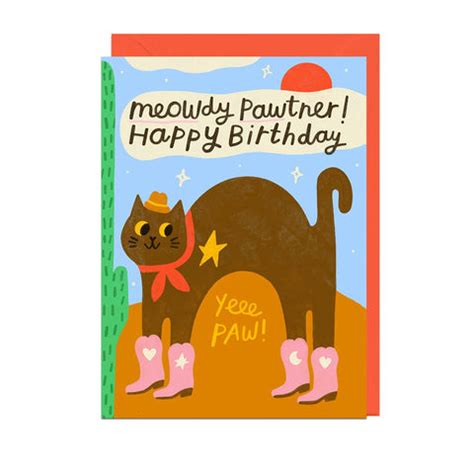 Meowdy Pawtner Birthday Greetings Card Sprouts Of Bristol