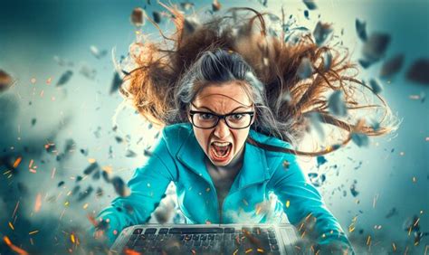 premium photo frustration over tech navigating computer challenges