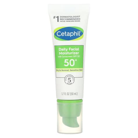 Cetaphil Daily Facial Moisturizer With Sunscreen Spf 50 Fragrance Free 17 Fl Oz 50 Ml
