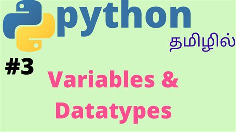 Python Variables And Datatypes Tamil Youtube