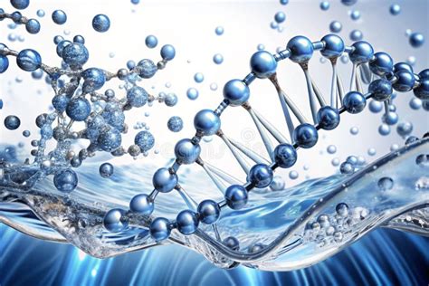 3d Illustration Of Dna Molecule Model From Water Stock Illustration