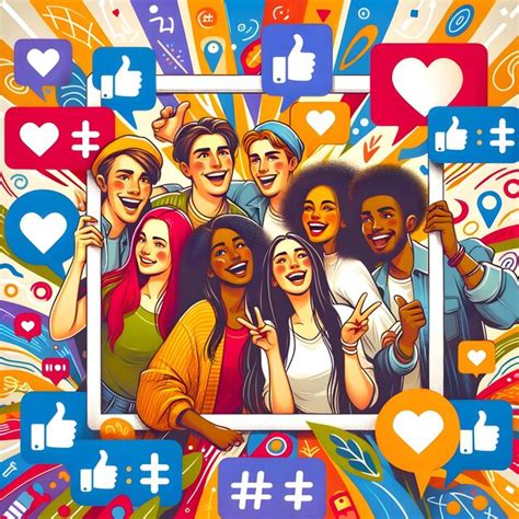 Premium Photo Diverse Group Enjoying Social Media Fame