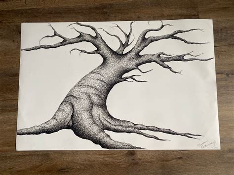 Pen And Ink Tree Etsy