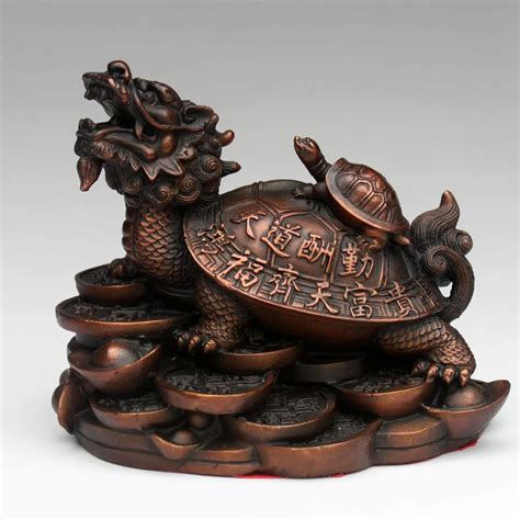 Old Feng Shui Home Decoration Chinese Dragon Turtle Tortoise Treasure