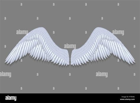 Realistic White Angel Wings Isolated Stock Vector Image And Art Alamy