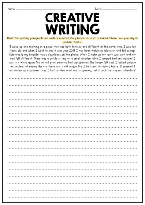 Narrative Writing Worksheets Grade 4