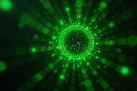 Green Digital Vortex Binary Code Depth Of Field Bokeh Coding Texture Stock Illustration