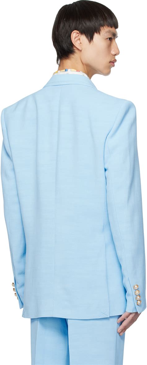 Casablanca Blue Double Breasted Blazer Casablanca