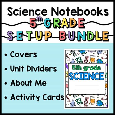 5th Grade Interactive Science Notebook Set Up Covers Dividers About Me Bundle