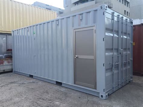 Container Piece Open Door Installation ドア コンテナ アルミサッシ