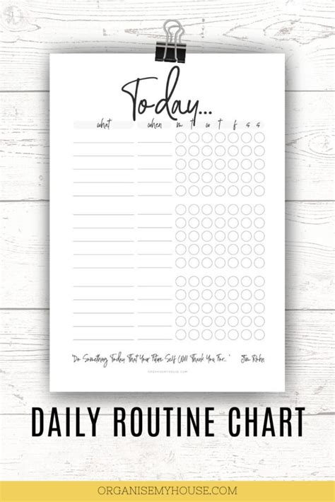 Daily Routine Chart Template
