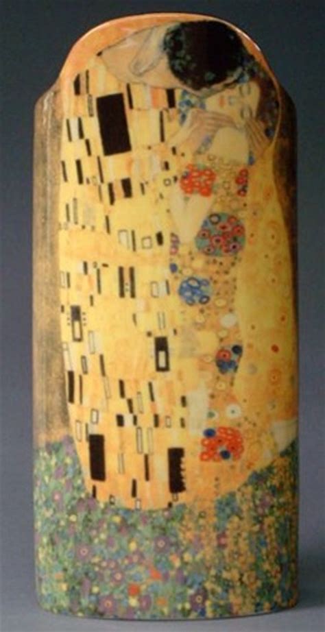 The Kiss Ceramic Vase By Gustav Klimt Museum Art Reproduction