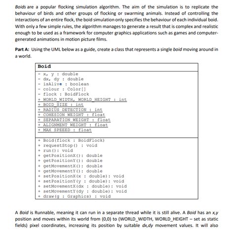 Solved Boids Are A Popular Flocking Simulation Algorithm