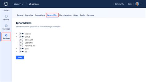 Ignoring Files Codacy Docs