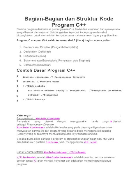 Penjelasan Struktur Bagian Program C Pdf
