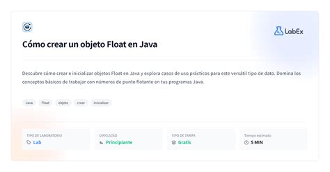 Cómo Crear Un Objeto Float En Java Labex