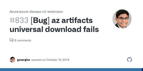 Bug Az Artifacts Universal Download Fails · Issue 833 · Azureazure Devops Cli Extension · Github