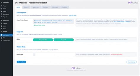 Accessibility Sidebar Divi Modules