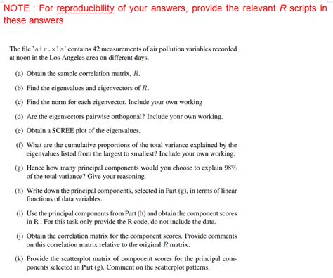 Solved Note For Reproducibility Of Your Answers Provide
