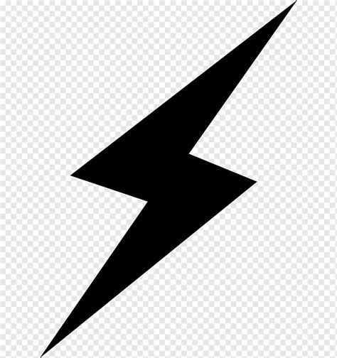 컴퓨터 아이콘 번개 번개 각도 삼각형 흑백 Png Pngwing