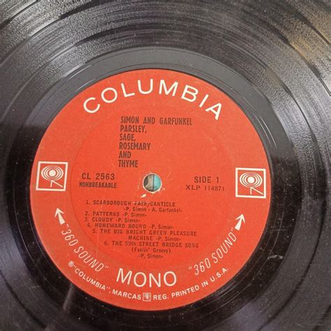 Simon Garfunkel Parsley Sage Rosemary And Thyme LP Columbia CL EstateSales Org