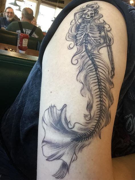My Stunning Mermaid Skeleton Tattoo Done By Sam From Thomsons Peak