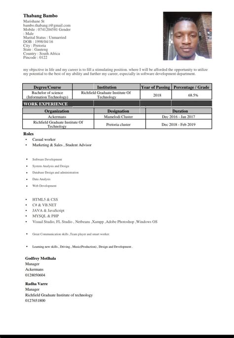 Thabang Bambo On Linkedin Degrees Softwaredevelopment