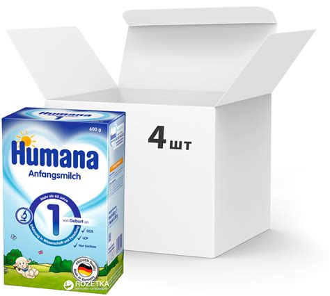Упаковка дитячої суміші Humana молочної сухої 1 600 г х 4 шт ...