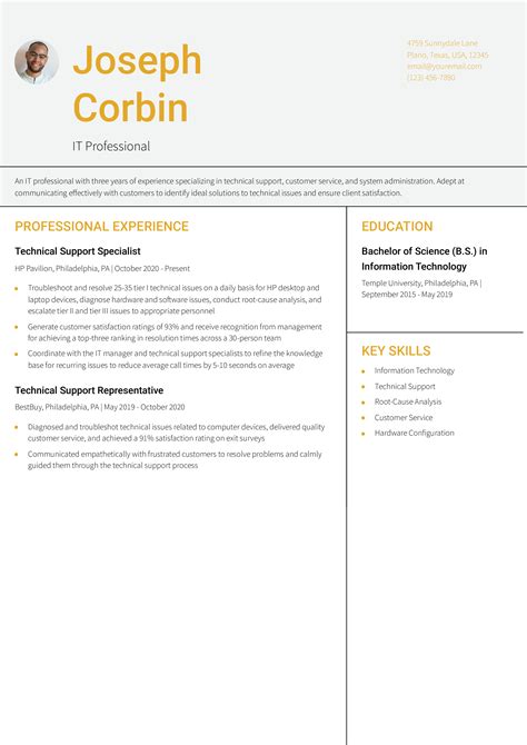 Technical Support Resume Examples And Templates For 2025