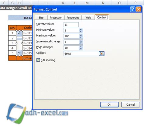 Memperpendek Tampilan Data Dengan Scroll Bar Excel Belajar Excel
