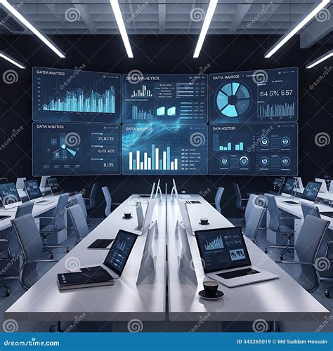 Digital Command Center Displaying Real Time Data And Analytical