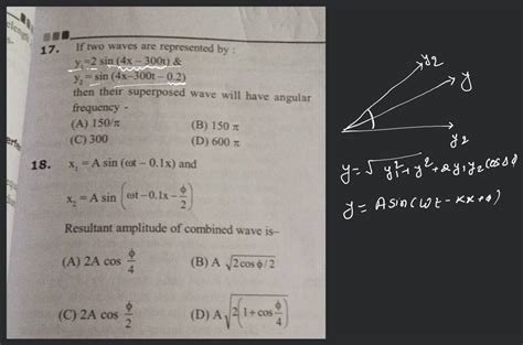 X1 Asin ωt−0 1x And X2 Asin ωt−0 1x−2ϕ Resultant Amplitude Of Combin