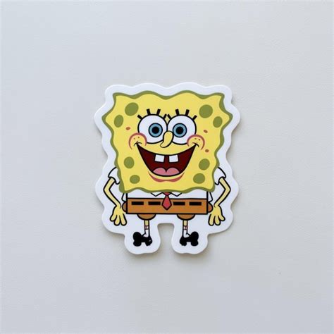 Premium Vector Spongeshaped Sticker Of Spongebob Squarepants