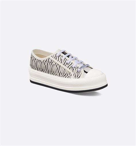 Sneaker De Plataforma Walkndior Algodón Bordado Con El Motivo Miss