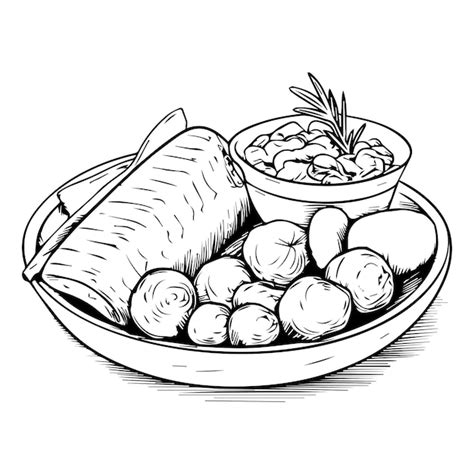 Fast food desenhado à mão em estilo doodle Vetor Premium