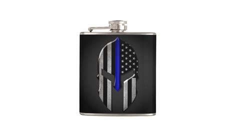 Molon Labe Thin Blue Line Hip Flask Zazzle