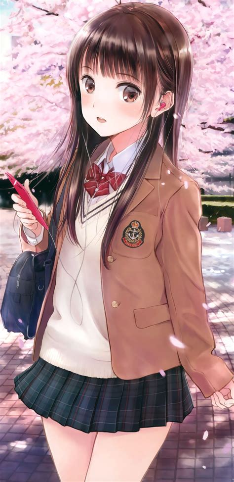 Cute And Beautiful Anime Girl Uniform Wallpapers Wallpaper Cave
